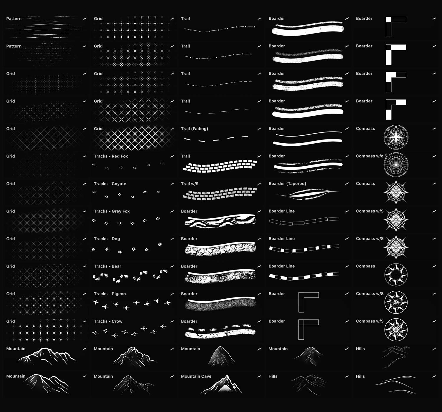 Cartography II Procreate Brushes - GraphicsBunker