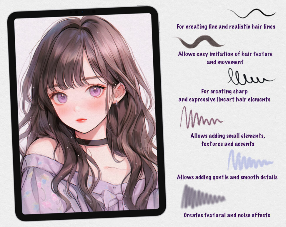 Character Drawing Procreate Brushes - GraphicsBunker