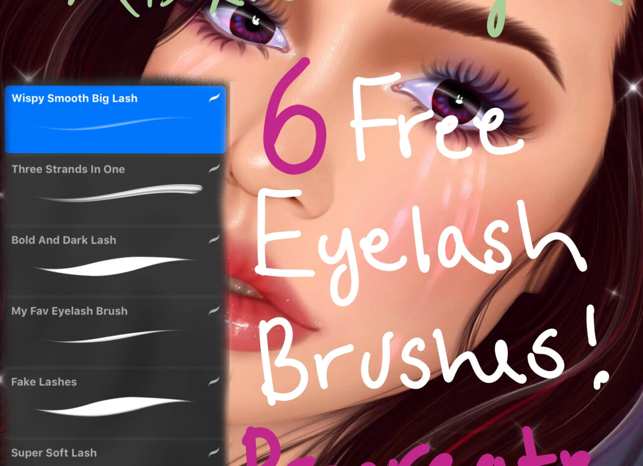 Eyelash Procreate Brush Set - GraphicsBunker