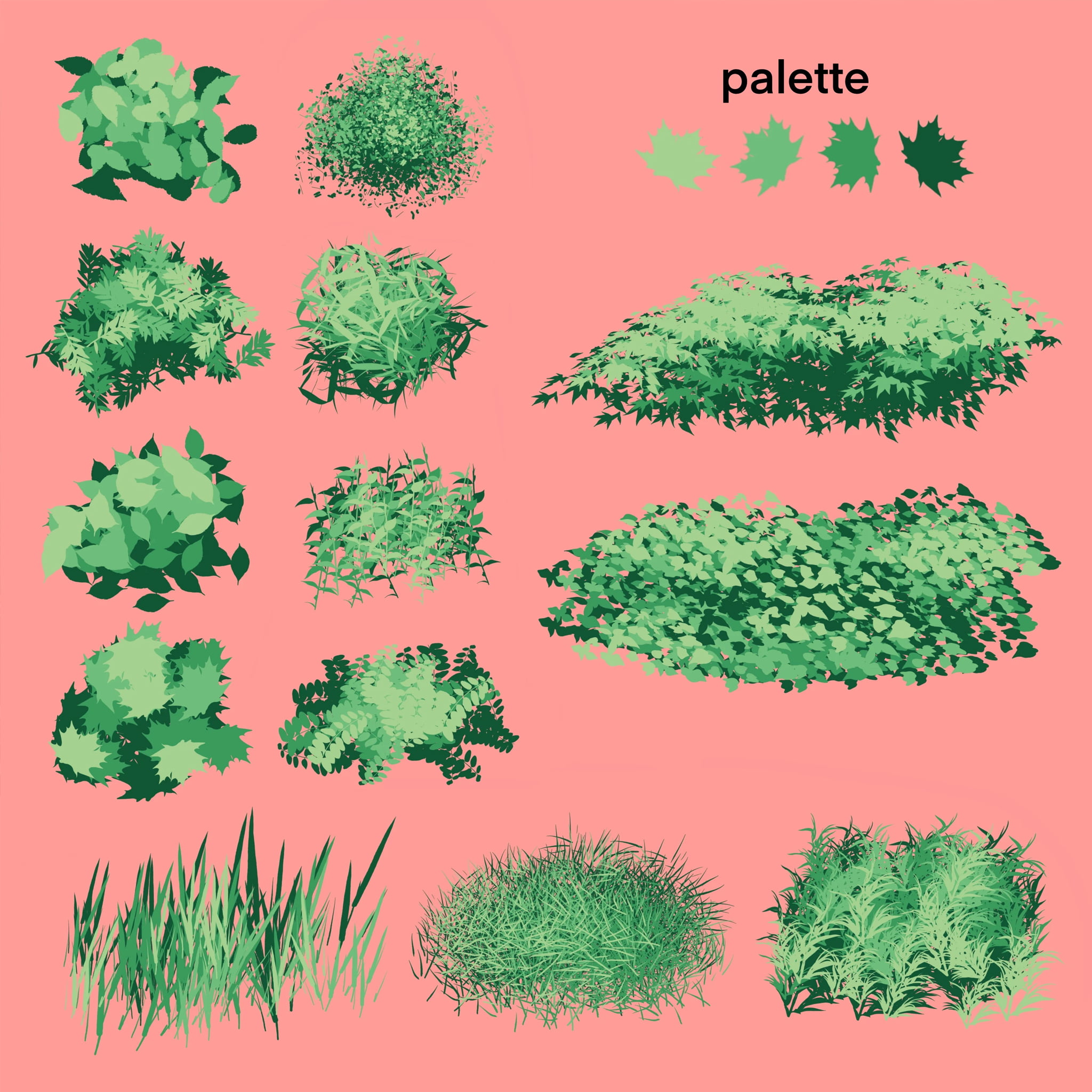 Floral & Leaf Procreate Brushes - GraphicsBunker