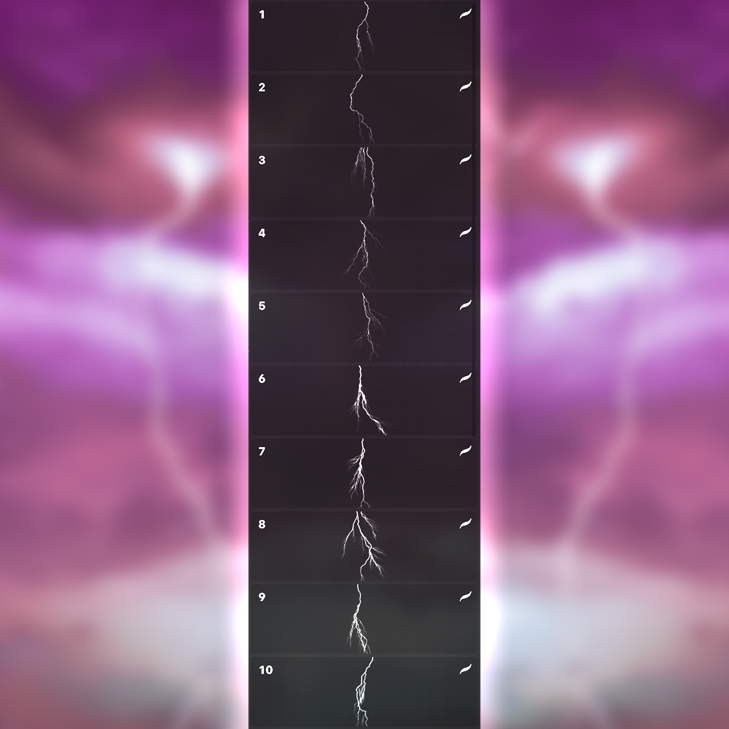 Lightning Brushes For Procreate - GraphicsBunker