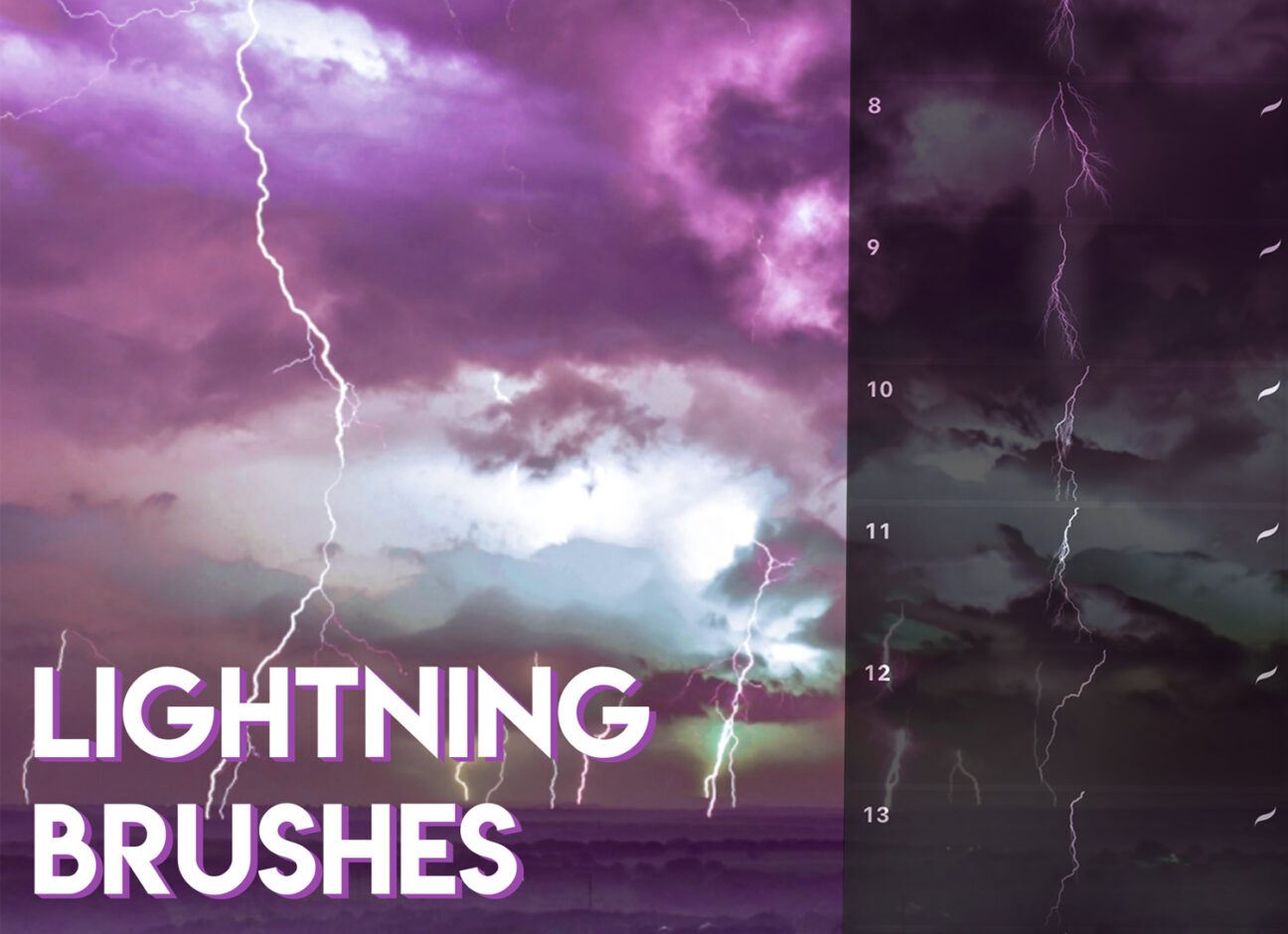 Lightning Procreate Brushes - GraphicsBunker