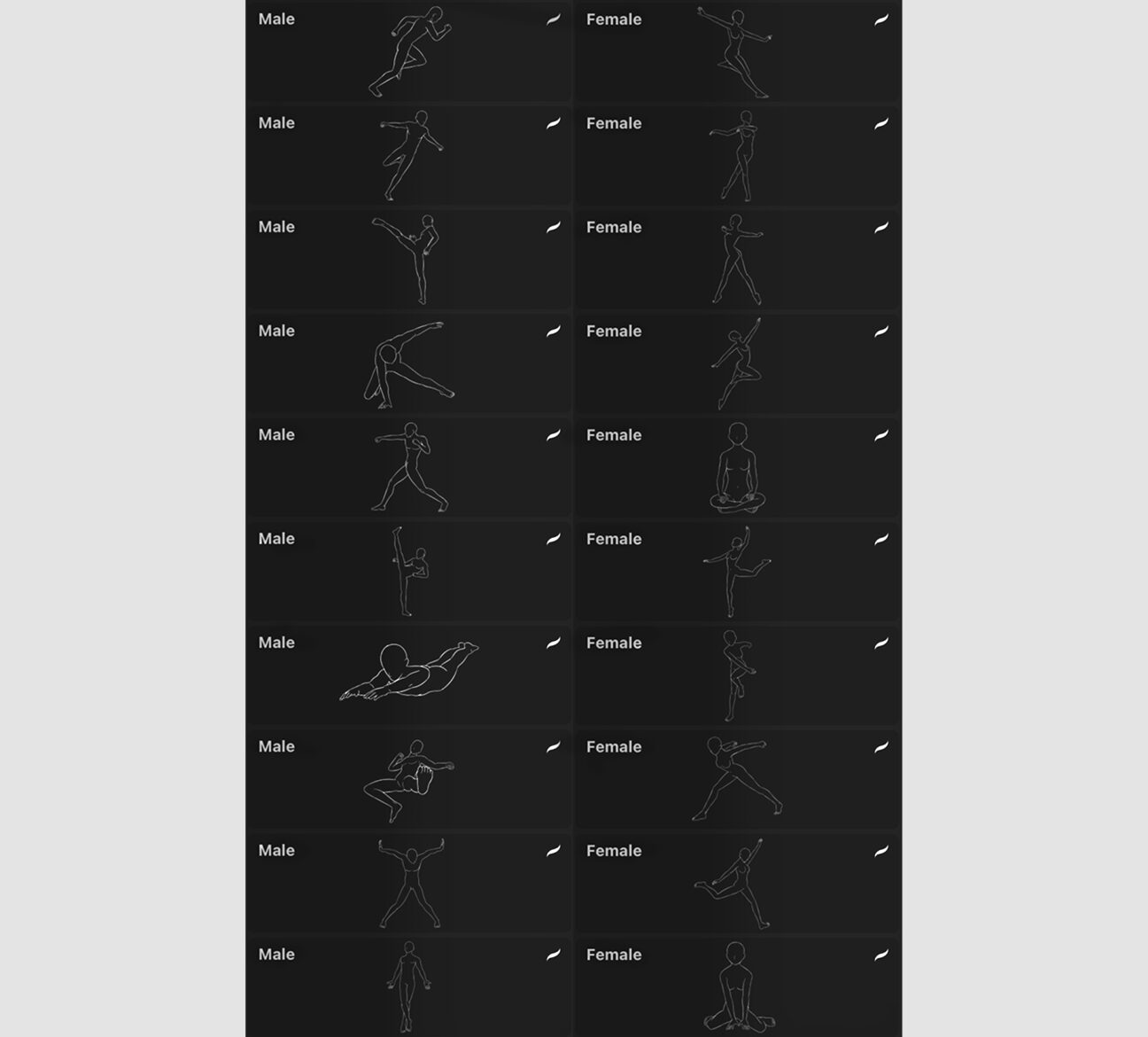 Male Female Body Poses Procreate - GraphicsBunker