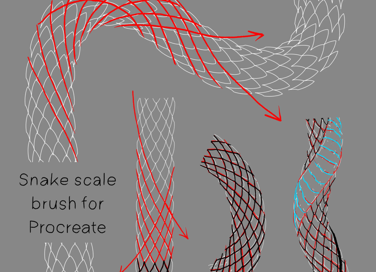 Snake Scale Procreate Brush - GraphicsBunker