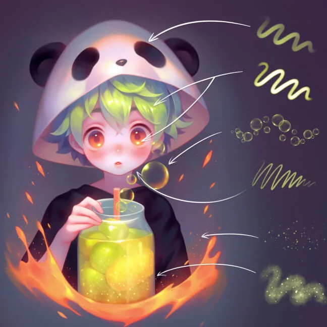 Soft Anime Style Procreate Brushes - GraphicsBunker