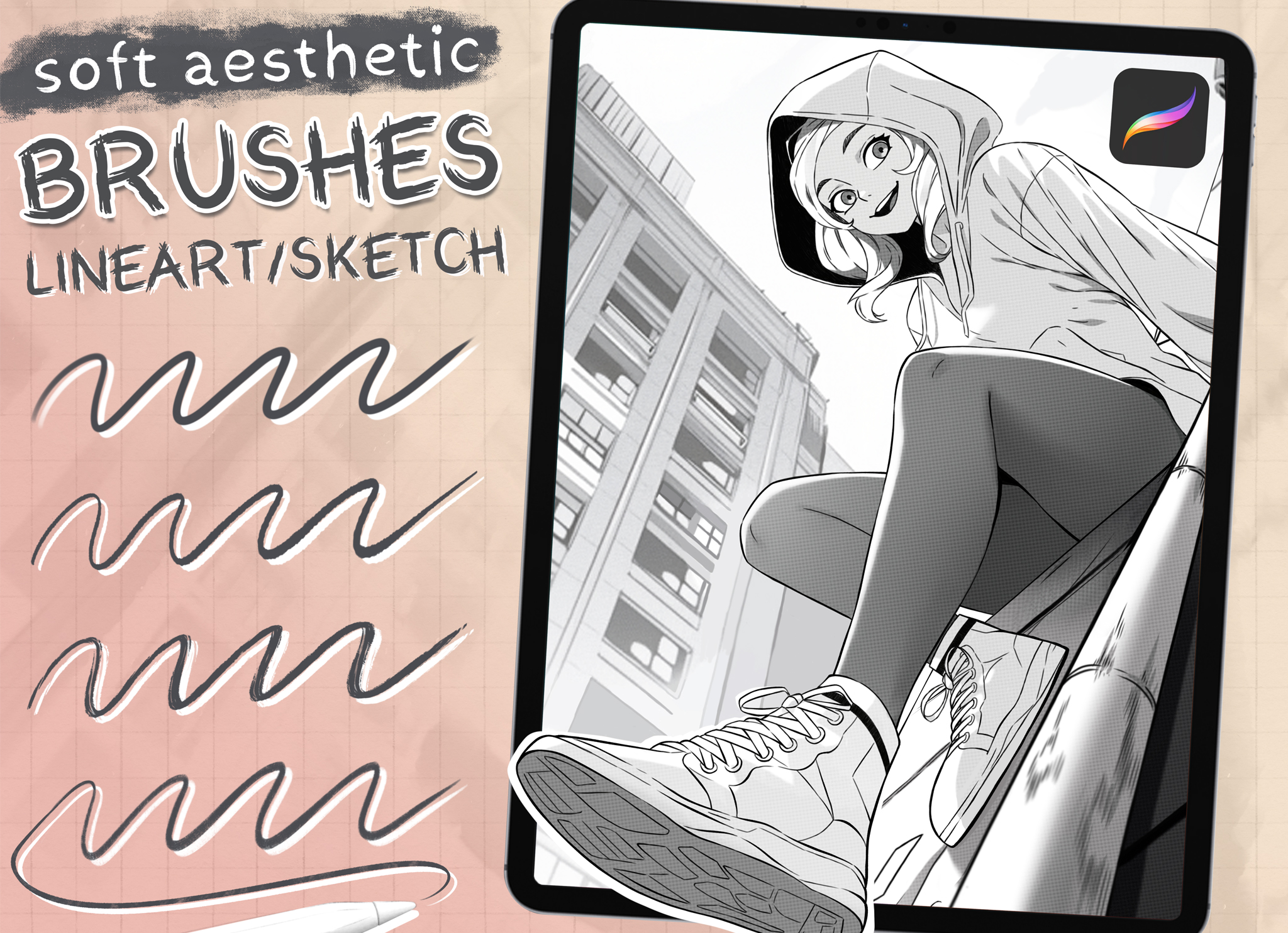 Sketchy Lineart Procreate Brushes Graphicsbunker