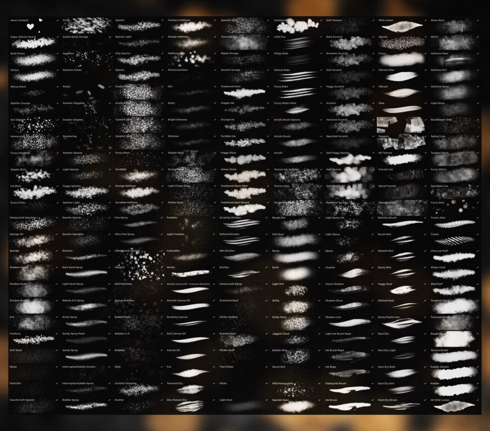 Assorted Texture Brushes Procreate - GraphicsBunker