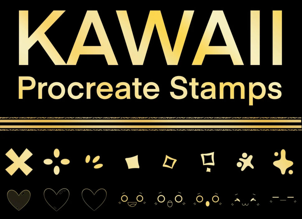 Kawaii Procreate Stamps Brushes - GraphicsBunker