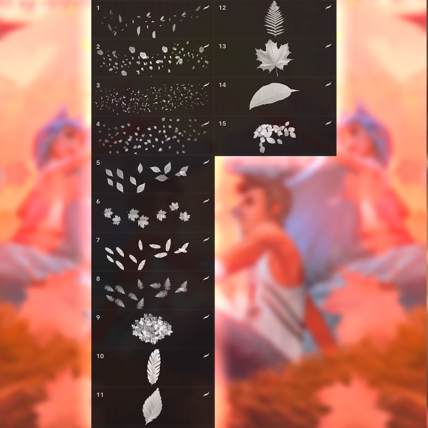 Leaf Brushes For Procreate - GraphicsBunker