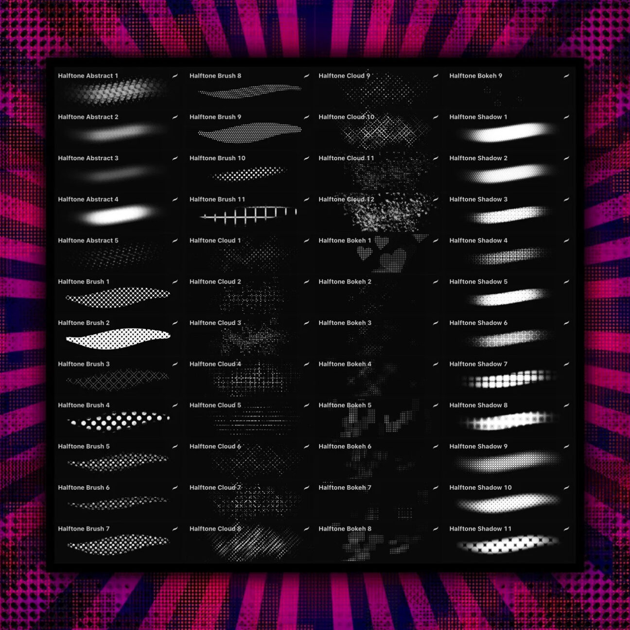 Manga Halftone Procreate Brushes - GraphicsBunker