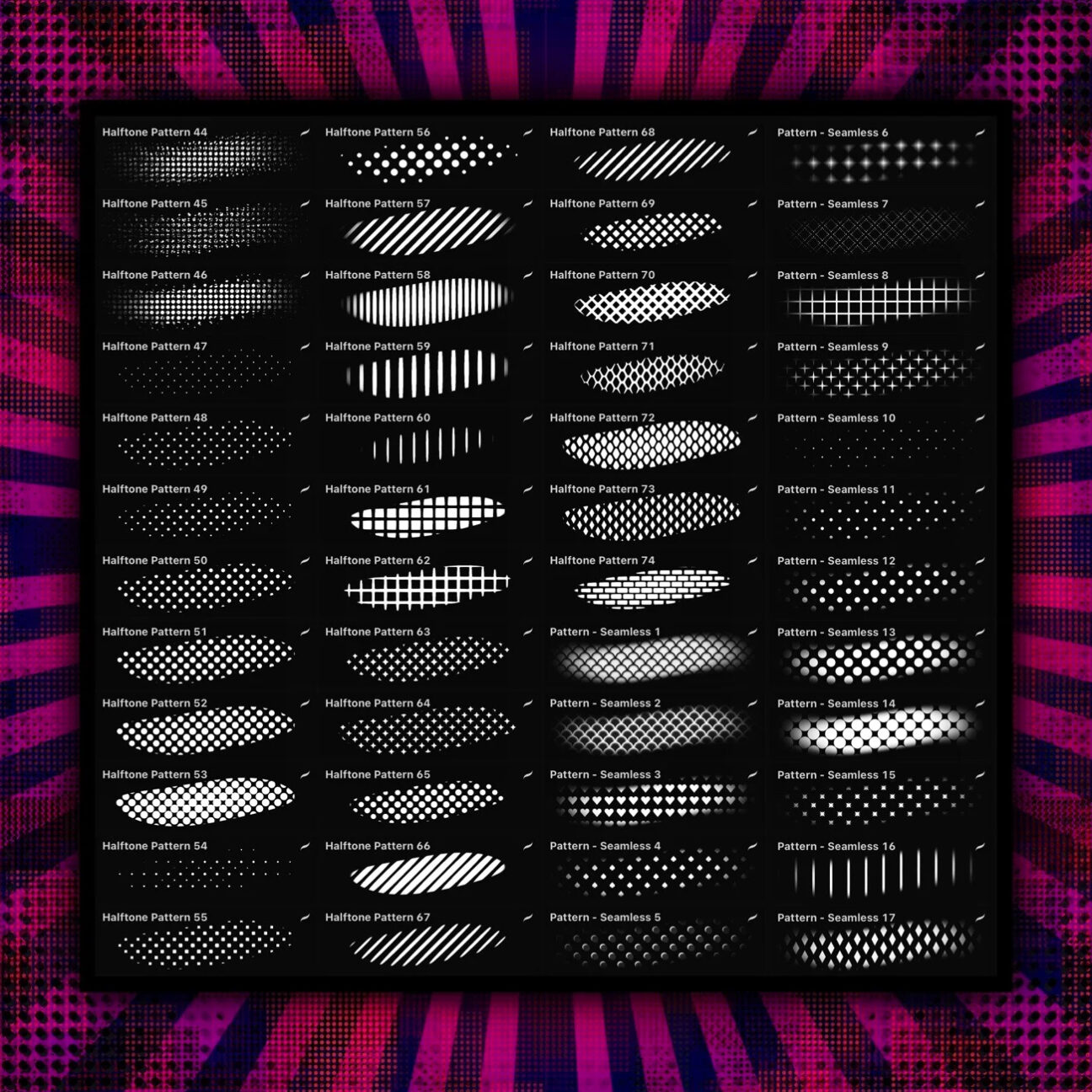 Manga Halftone Procreate Brushes - GraphicsBunker