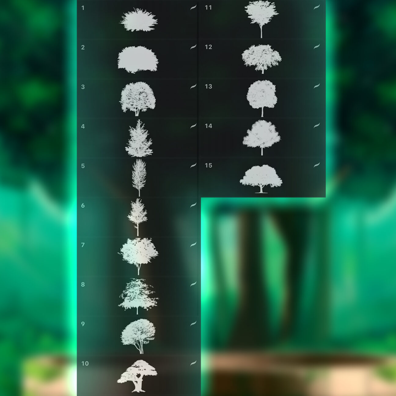 Trees Brushes For Procreate - GraphicsBunker