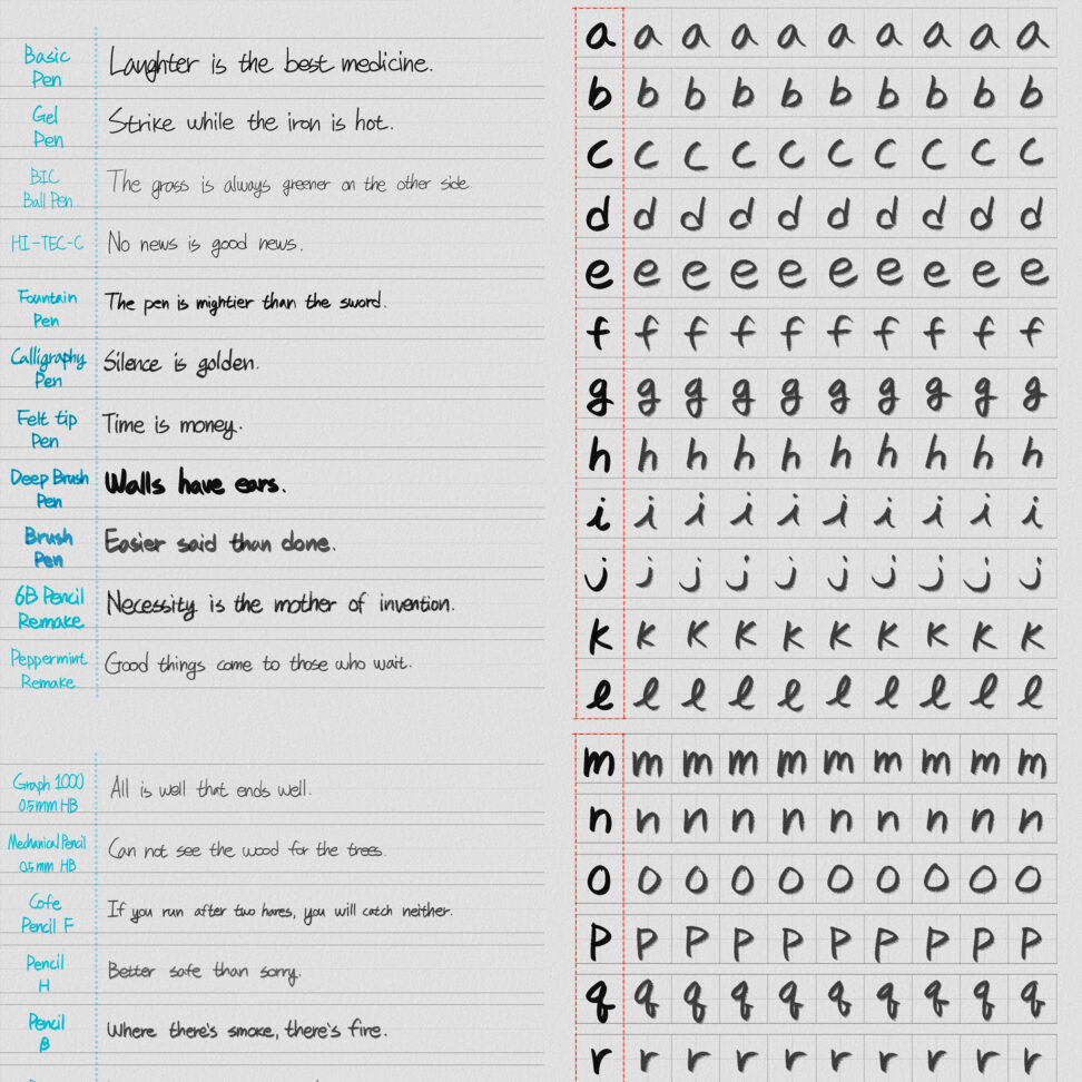 Writing Implement Procreate Pack - GraphicsBunker