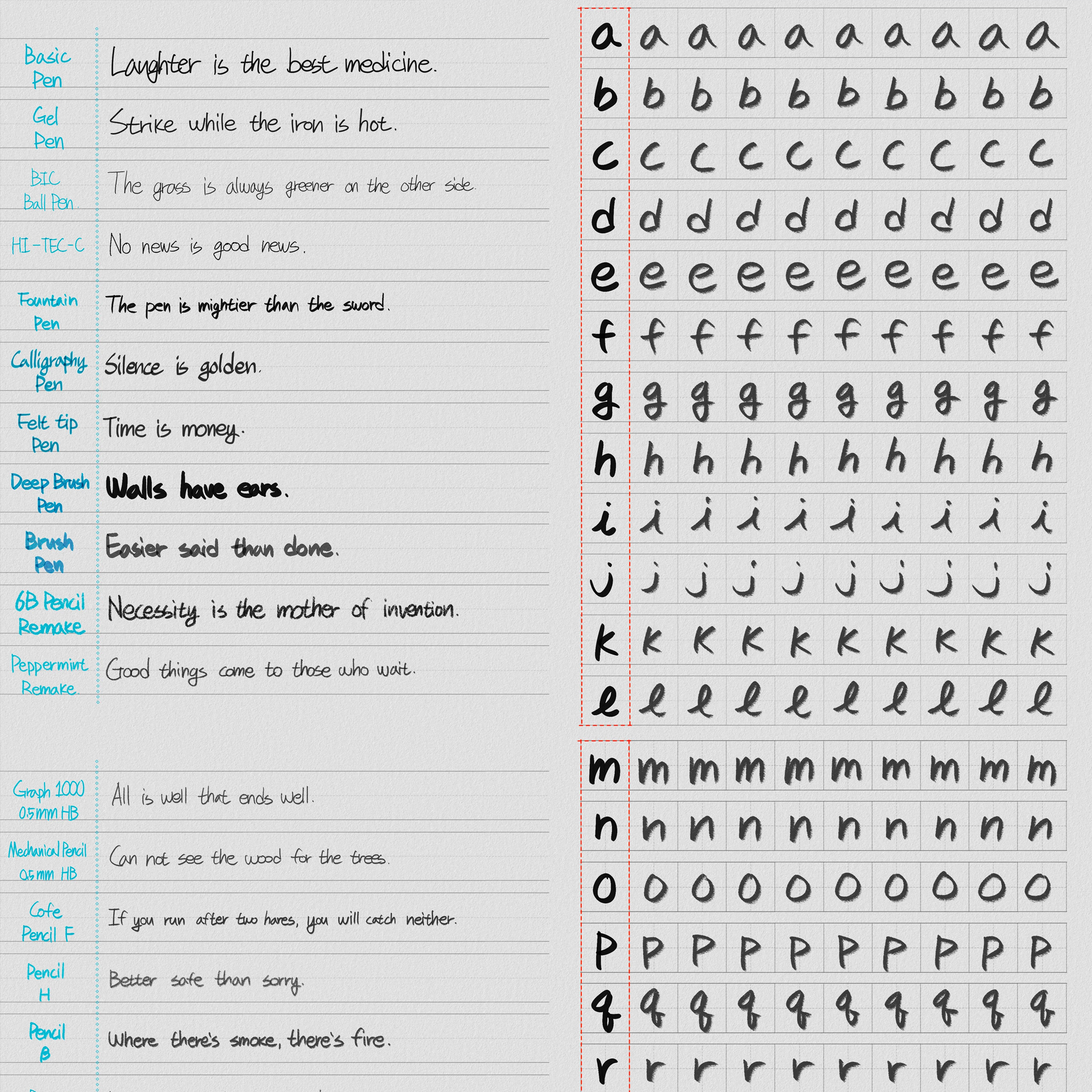 Writing Implement Procreate Pack - GraphicsBunker