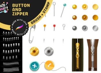Zipper Brushes For Procreate - GraphicsBunker
