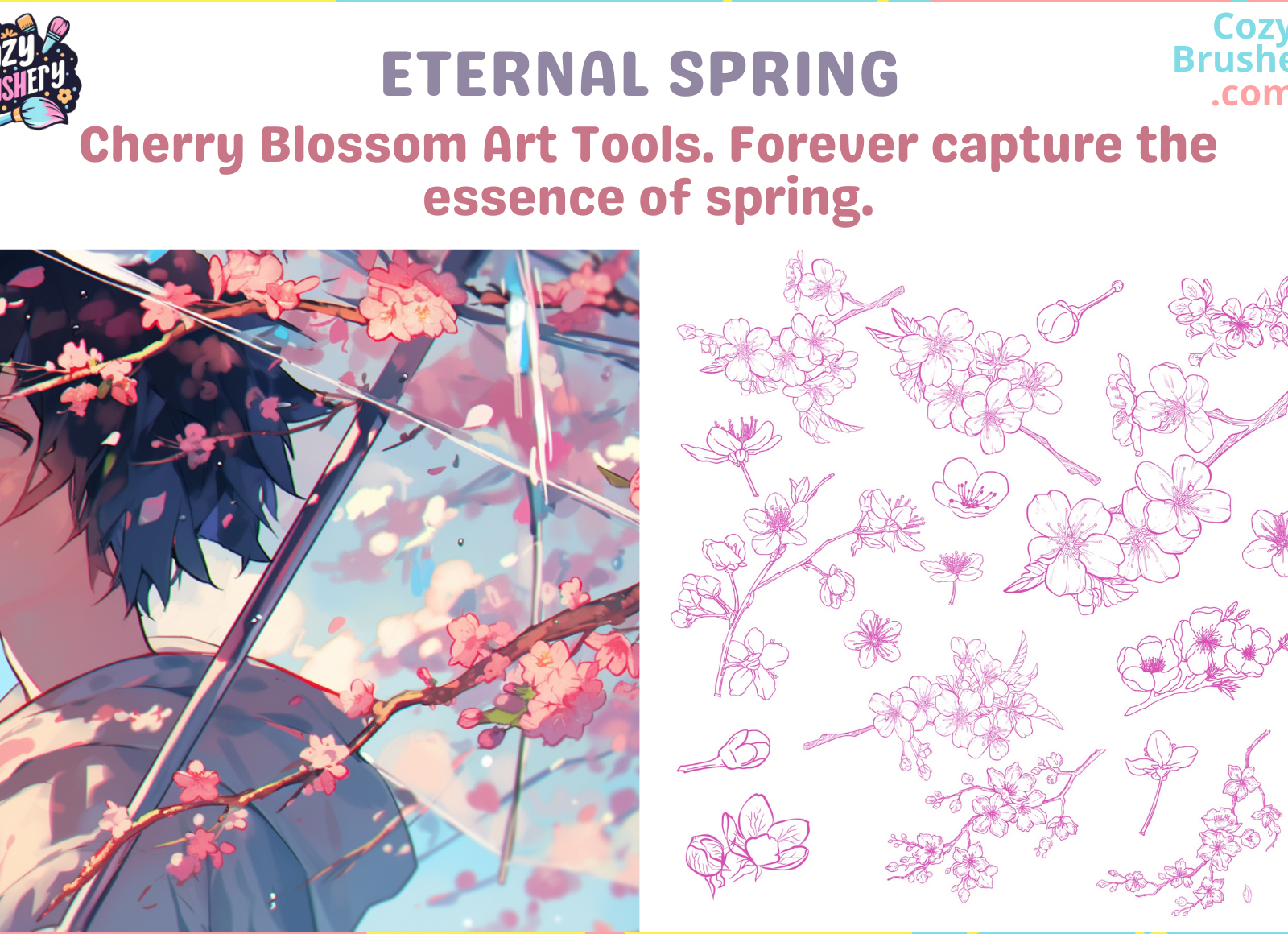 Cherry Blossom Procreate Brushes - GraphicsBunker