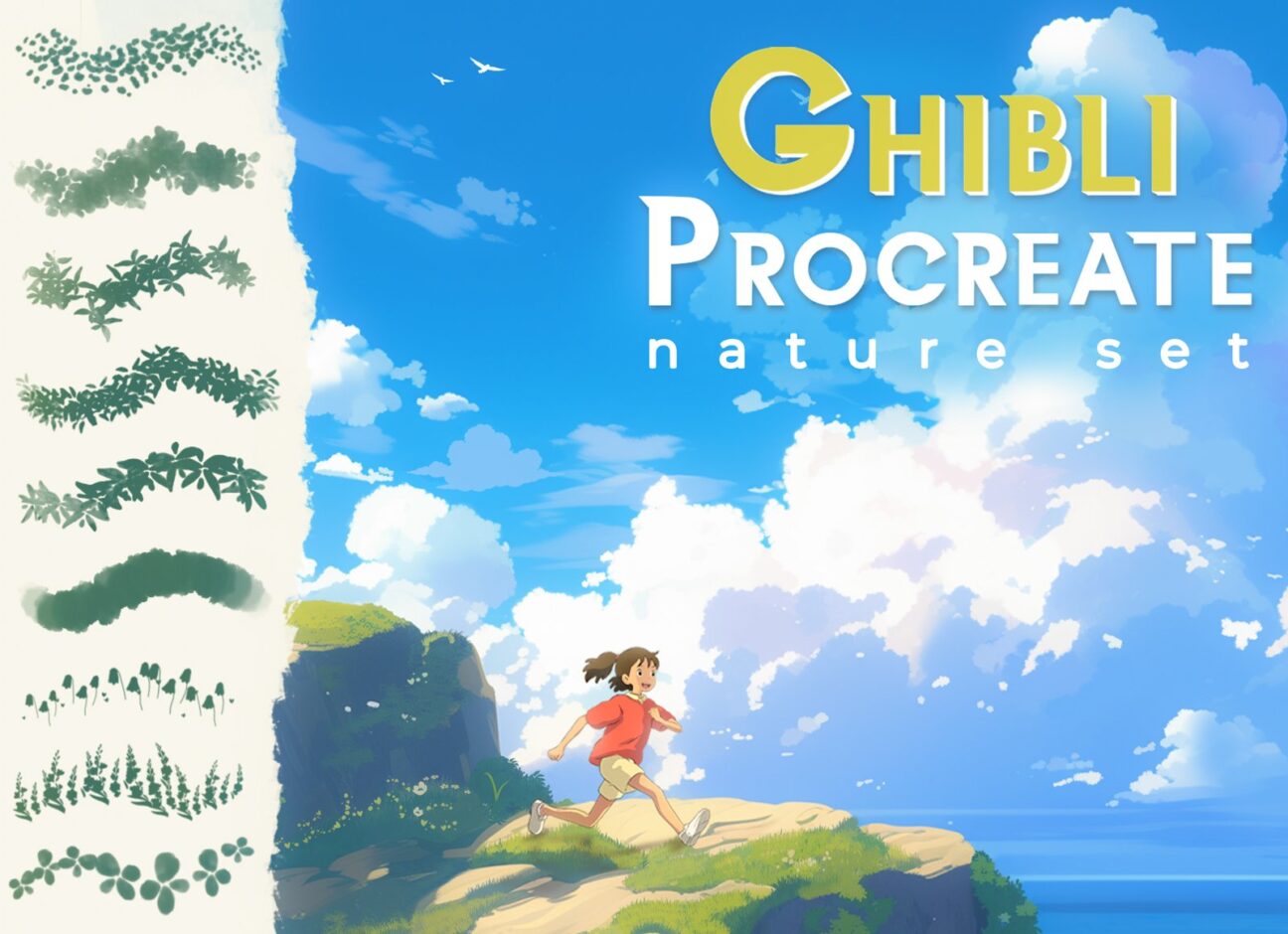 Ghibli Style Brushes For Procreate - GraphicsBunker