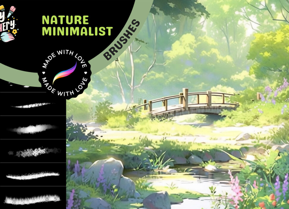 Nature Minimalist Procreate Brushes - GraphicsBunker