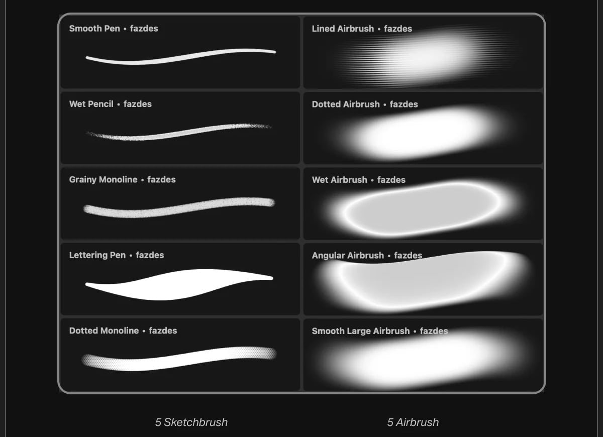Sketch/Lettering Air Brushes Procreate - GraphicsBunker