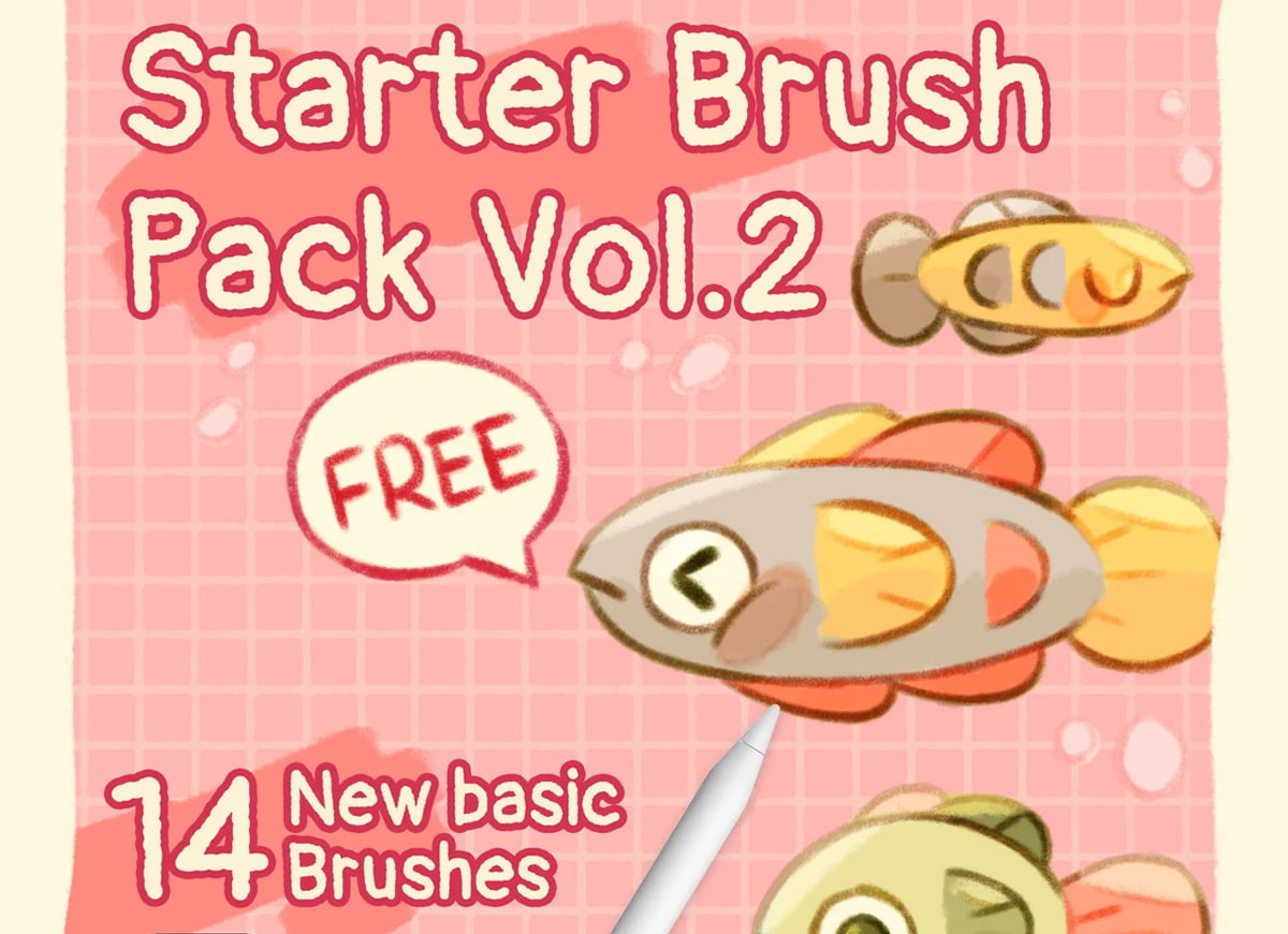 Starter Brush Pack For Procreate - GraphicsBunker