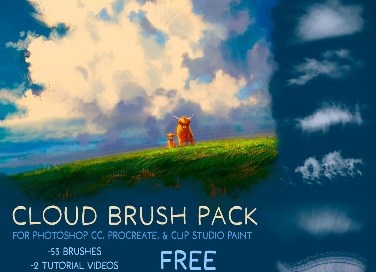 Ultimate Cloud Brush Pack - GraphicsBunker