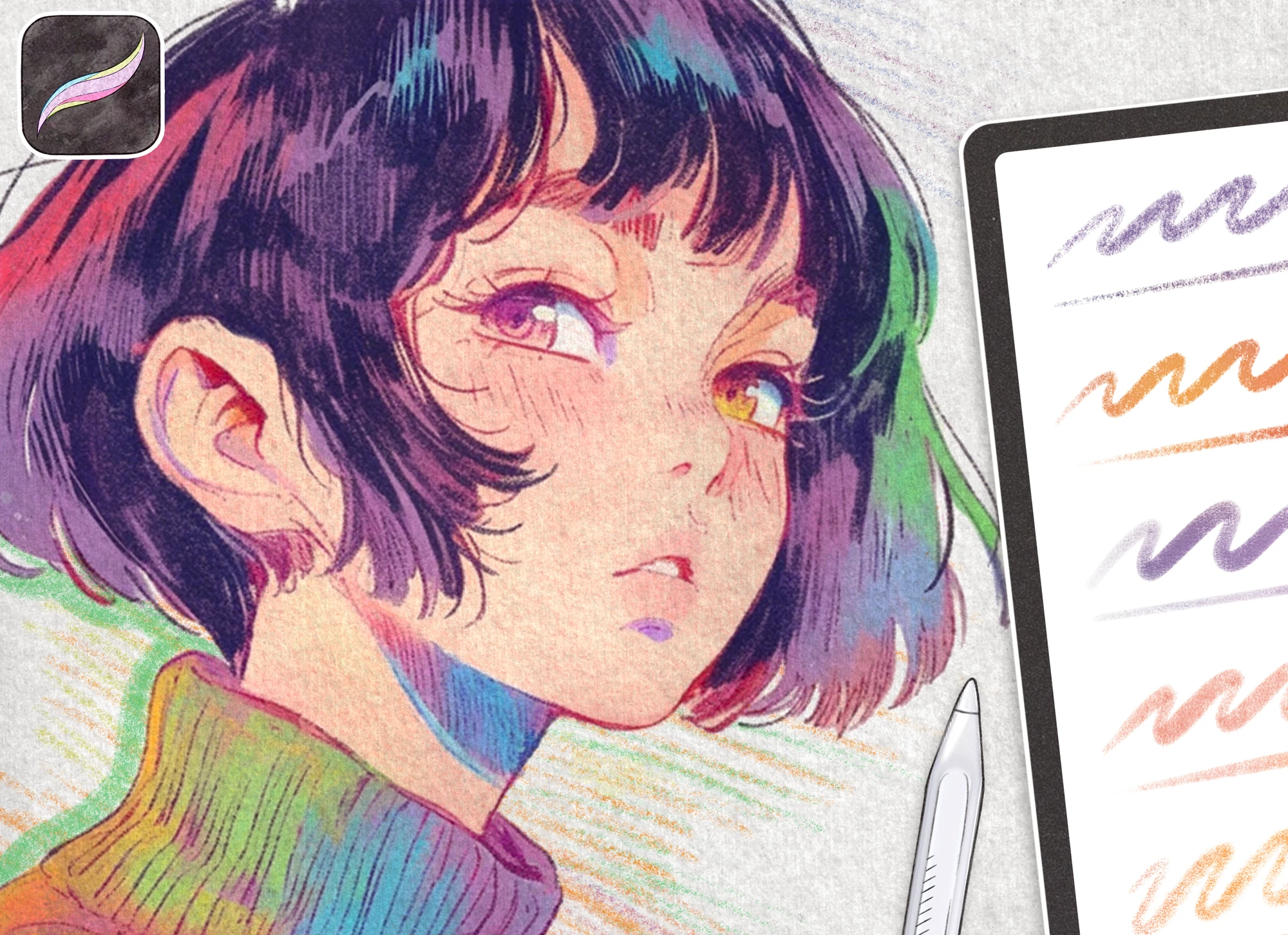 Retro Pencil Brushes For Procreate - GraphicsBunker Retro Pencil Brushes For Procreate - GraphicsBunker