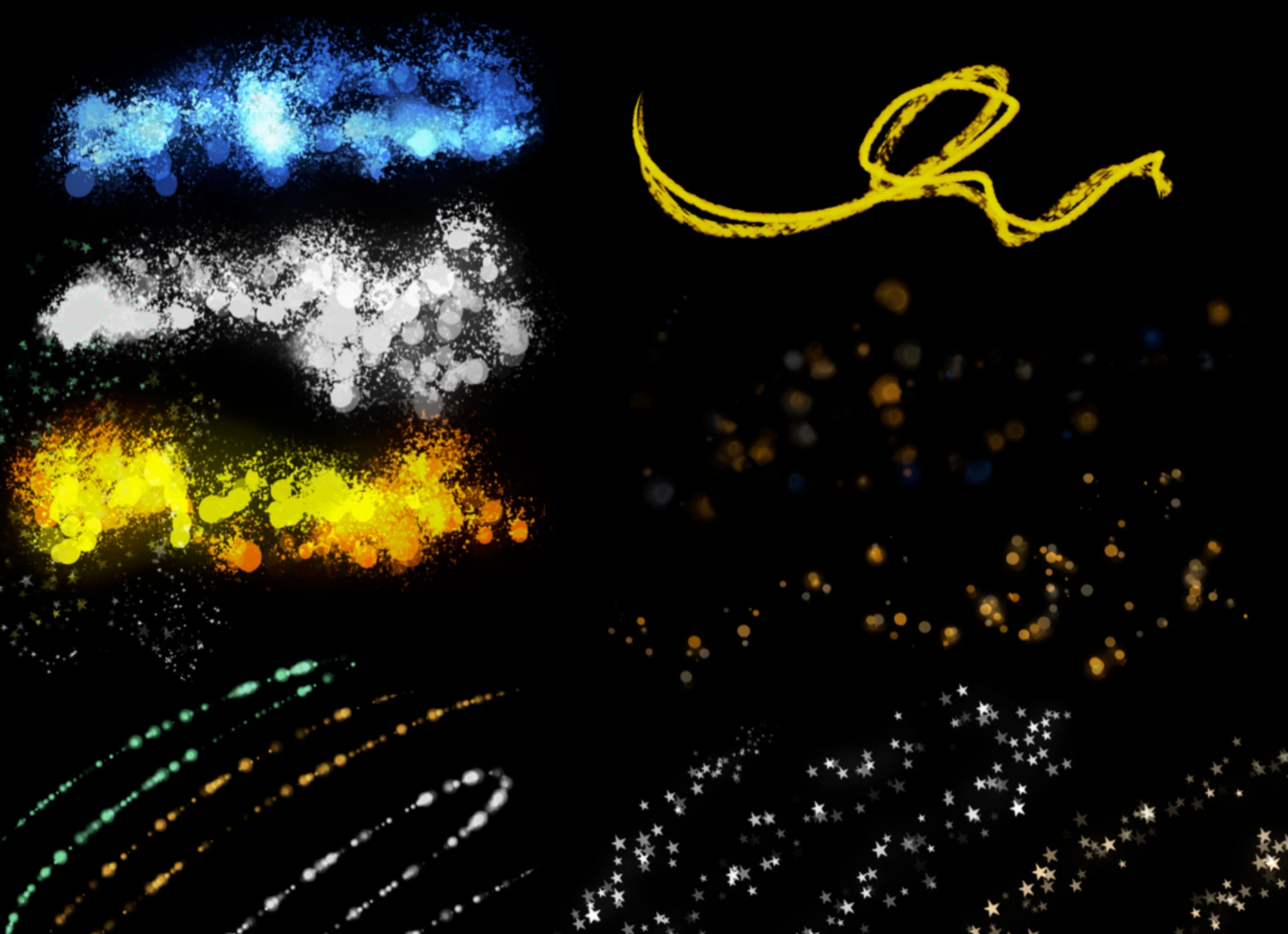 Glitter & Starry Procreate Brushes - GraphicsBunker