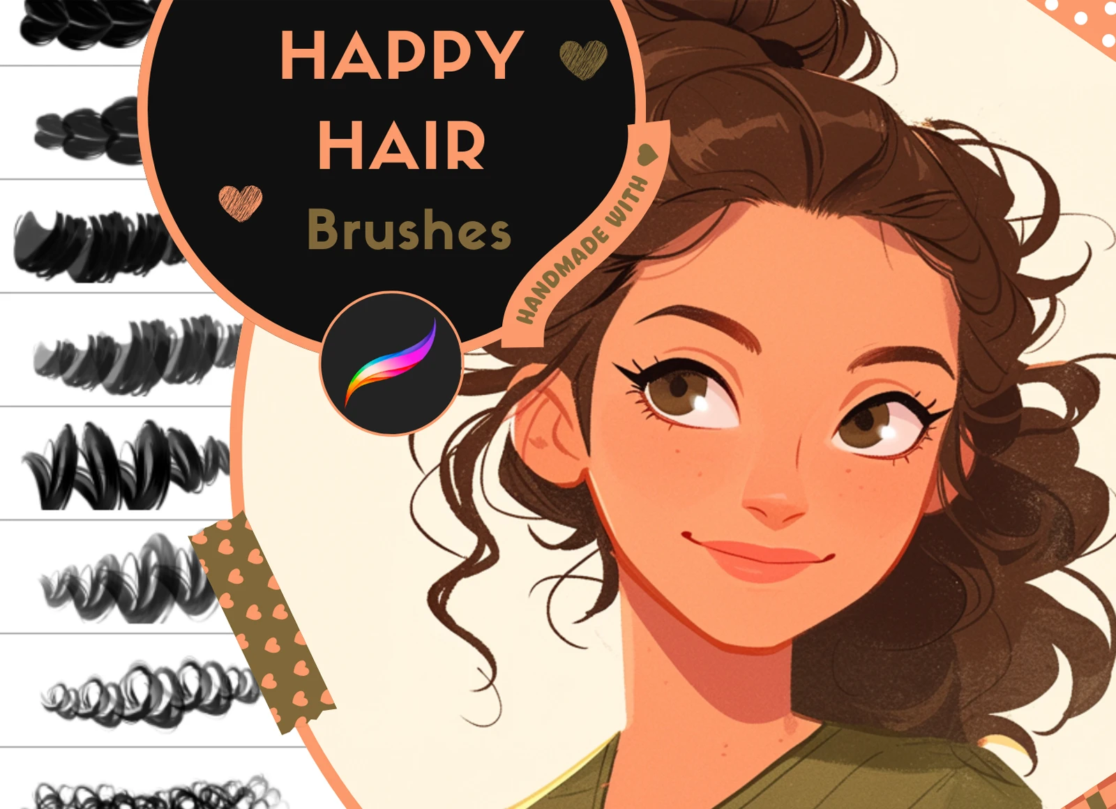 Happy Hair Studio Procreate Brushes - GraphicsBunker