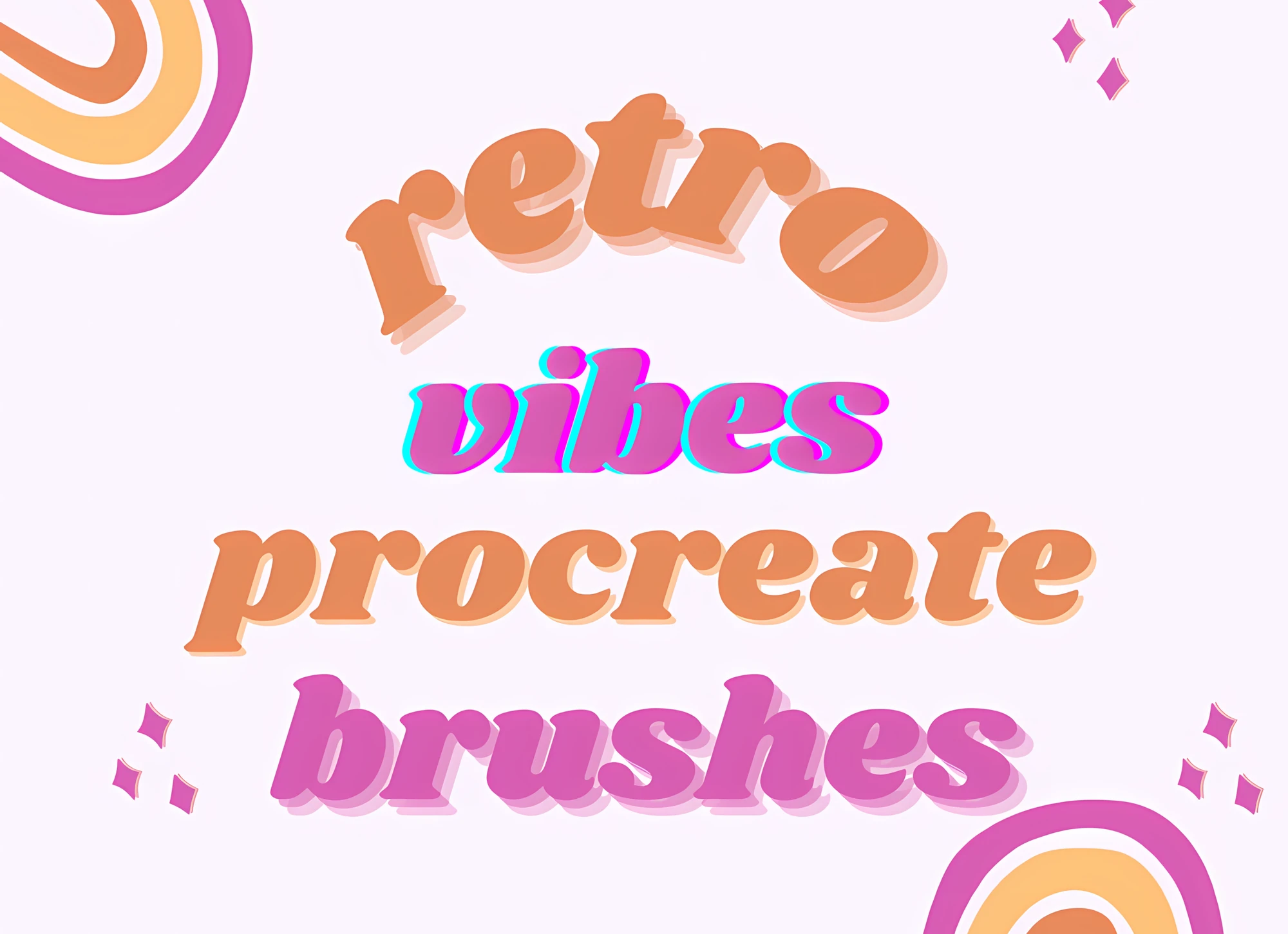 Lettering Retro Shadow Brushes - GraphicsBunker