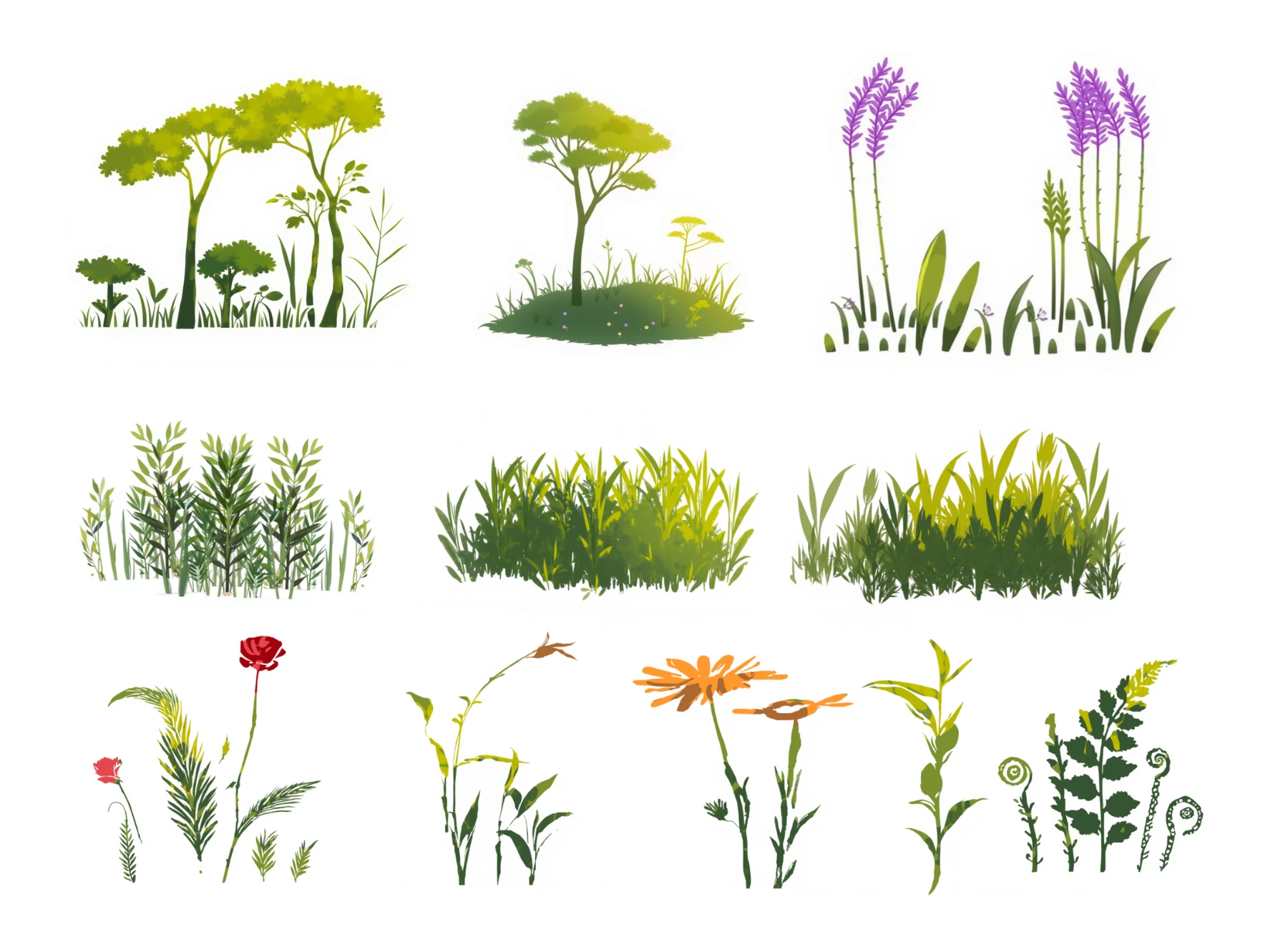 Plant Leaf Procreate Brushes - GraphicsBunker